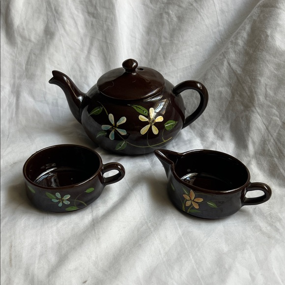 Kitchen | Vintage Acme Ware Stackable Redware Pottery Teapot Set | Poshmark
